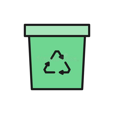 Vector Waste Landfill Air Pollution Flat Color Line Icon Stock Vector