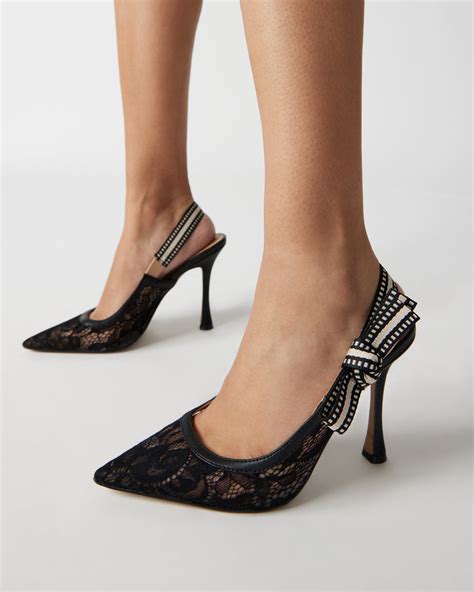 Bri White Lace Slingback Pump Womens Heel Steve Madden