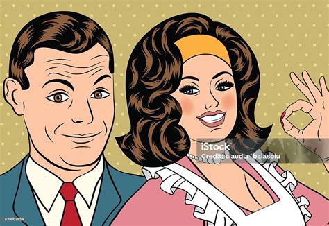 Homme Et Femme Amour Couple Dans Un Style Pop Art Bande Dessinée