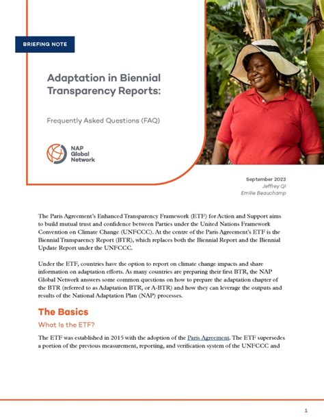 Adaptation In Biennial Transparency Reports Nap Global Network