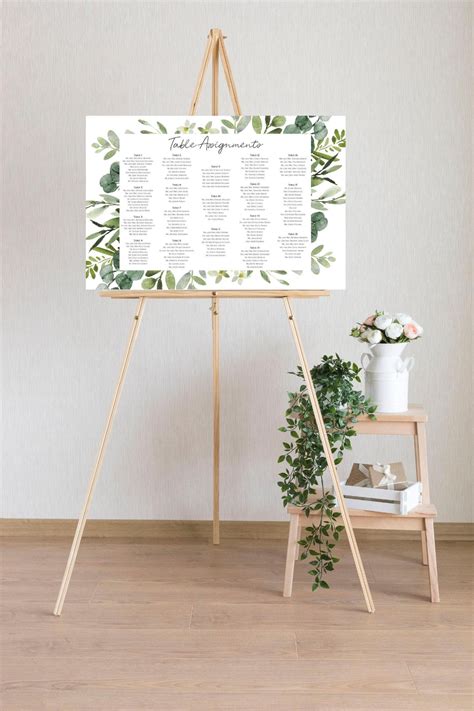 Wedding Table Chart Seat Assignment Sign Printed Not Digital Etsy