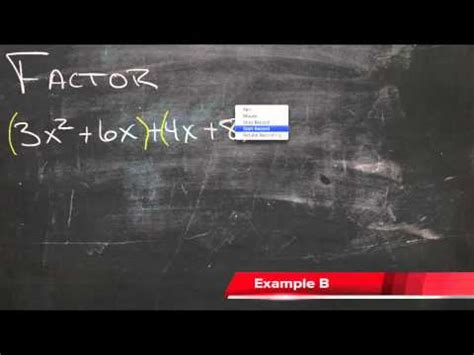 Factoring By Grouping An Explanation Of The Concept Video Algebra CK 12 Foundation