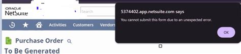You Cannot Submit This Form Due To An Unexpected Error In Purchase