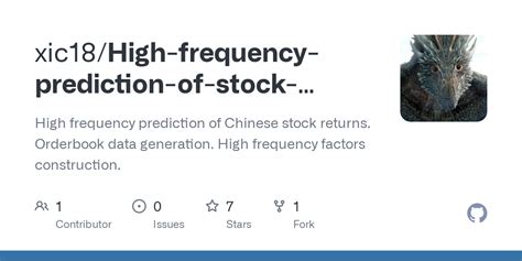 Github Xic18high Frequency Prediction Of Stock Returns High Frequency Prediction Of Chinese