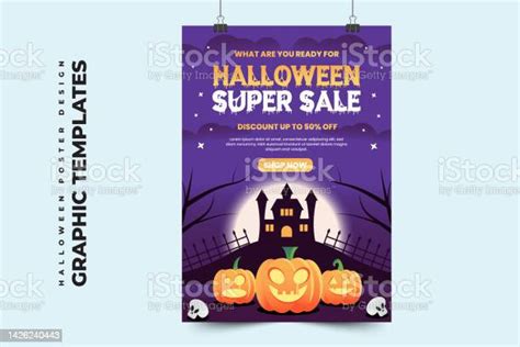 사용자 정의하기 쉬운 간단하고 우아한 할로윈 그래픽 디자인 템플릿 전단지에 대한 스톡 벡터 아트 및 기타 이미지 전단지 할로윈 10월 Istock