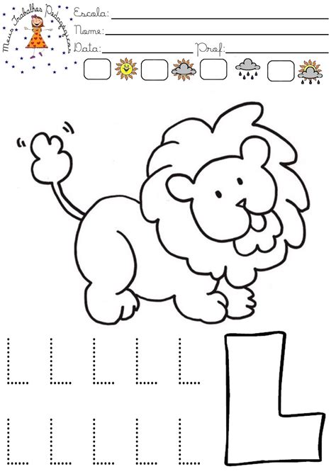 Atividade Educação Infantil Letra L Braincp