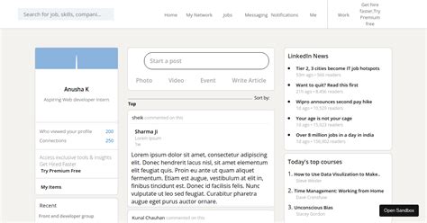 Linkedin Clone Codesandbox