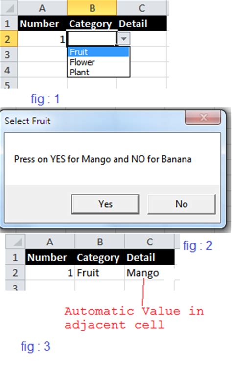 Microsot Excel Change Content Of Alternate Cell On Change Of The Cell Value Using Macros