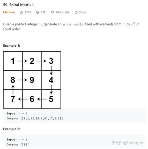 Leetcode 4 Array Operation Spiral Matrix 知乎