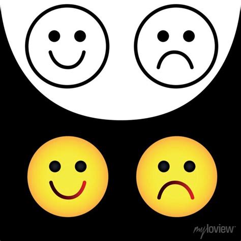 Happy And Sad Emoji Faces Line Art Vector Icon For Apps And Websites