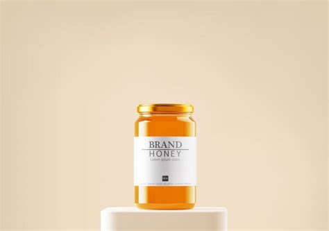 Free Glass Honey Jar Mockup Mockuptree