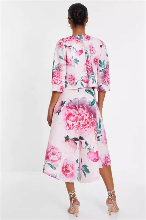 Pink Floral Split Sleeve Crop Jacket Quiz Clothing