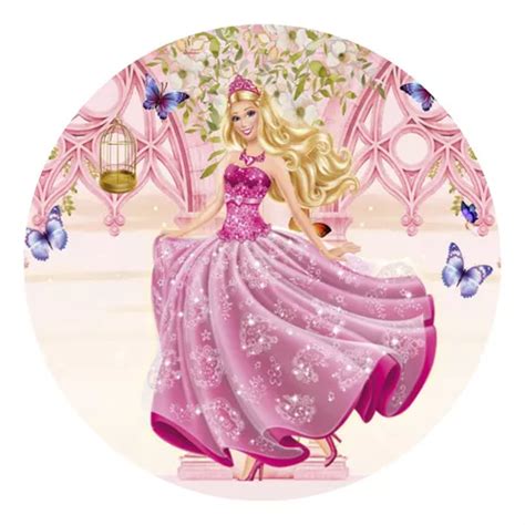 Panel De Fiesta Redondo 90x90 Barbie Varios Colores Azul MercadoLibre