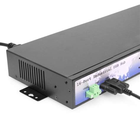 Port USB Rack Mountable Hub W Internal Power Supply ESD Surge Protection Port Status