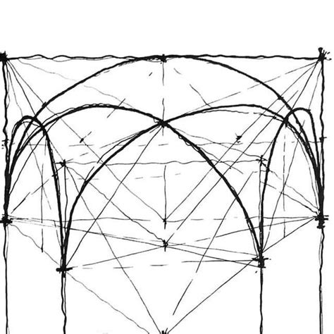 Free Hand Sketch Of A Cross Vault Linework