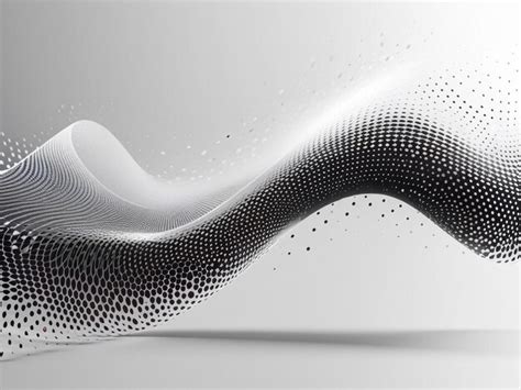 flowing dots particles wave pattern 3d curved holography premium ai