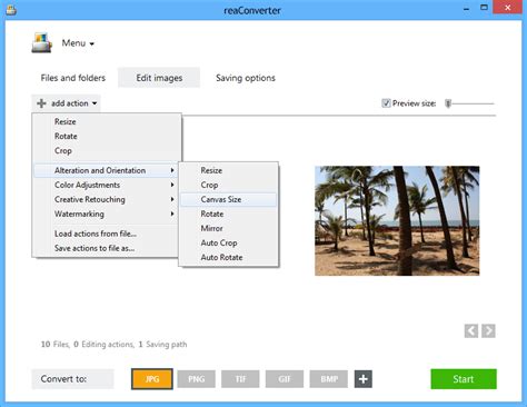 Changing Canvas Size With ReaConverter