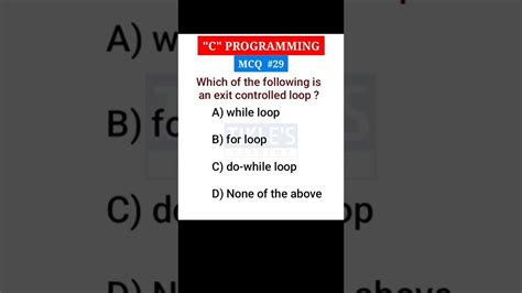 C Programming Mcq 29 Shorts Tiklesacademy Youtube