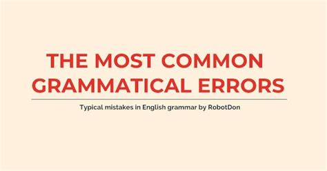 Top Common Grammatical Errors In English