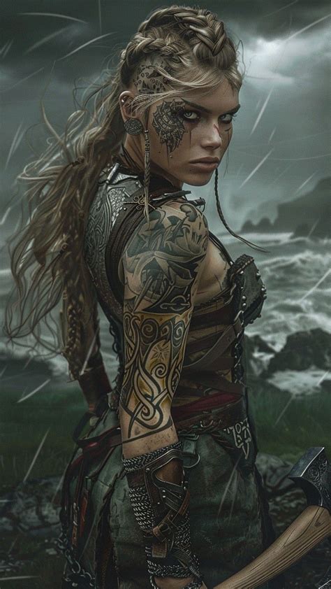 Pin By Miri Fel On Tattoo In 2024 Viking Warrior Woman Female