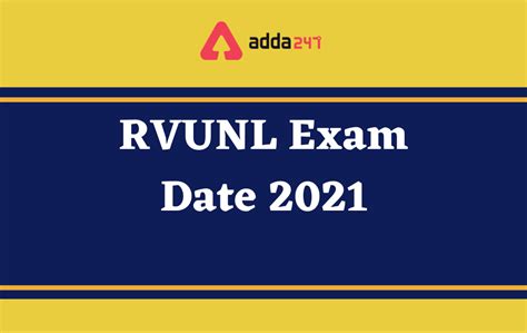 RVUNL JE Exam Date 2021 Check RVUNL Junior Engineer Exam Schedule