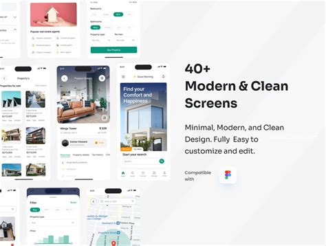 Real Estate房地产租房app Ui设计模板 25学堂