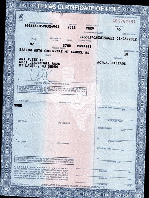 Texas Certificate Of Title Template Fill Out Sign Online Dochub Form