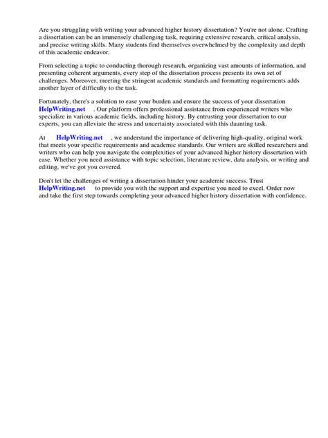 Advanced Higher History Dissertation Examples Pdf Thesis Doctorate