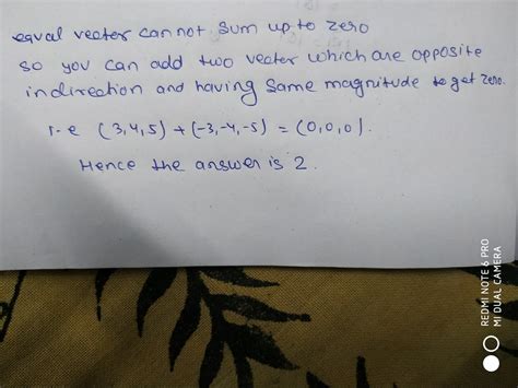Minimum Number Of Coplanar Vectors Of Equal Magnitude Whose Vector Could Be Zero Is A