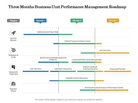 Three Months Business Unit Performance Management Roadmap