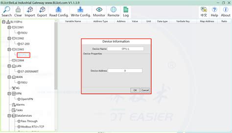 Bliiot Plc Iot Gateway Bl110 Application 47 Add Omron Plc To Com Port