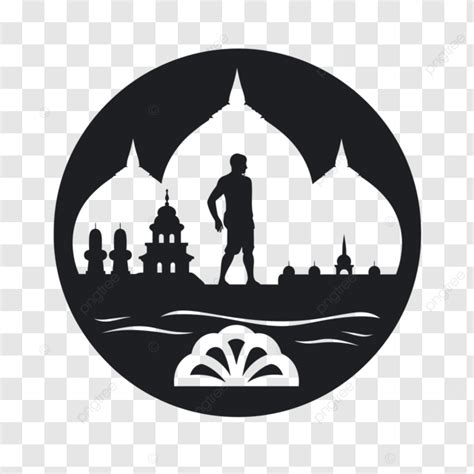 물을 들고 있는 남자와 사무이 섬 상징 벡터 흰색 바탕에 인도 문화의 단순한 검은색 아이콘 그림자 없음 작은 프레임 중앙 Png 일러스트 및 벡터 에 대한 무료