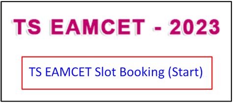 TS EAMCET Slot Booking 2023 Link OUT Telangana EAM Admission