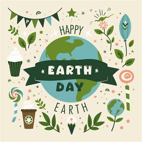 Premium Vector Happy Earth Day Vector With Cream Background