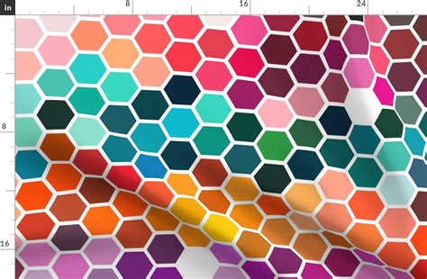 Color Chart Hexagons Fabric Spoonflower