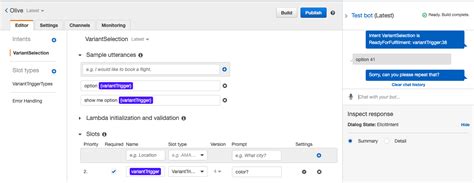 Amazon Lex Is Not Giving A Successful Response For Values Other Than