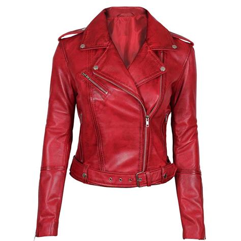 Red Leather Jacket For Girls