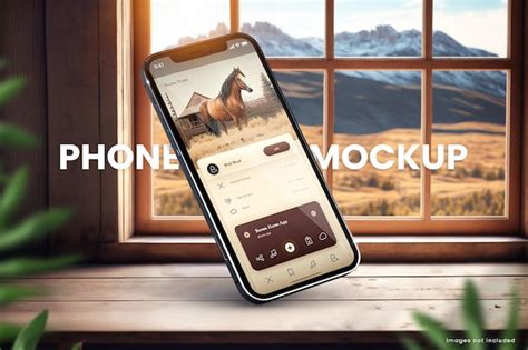 Premium Psd Country Iphone 14 Mockup On A Wooden Rustic Table With