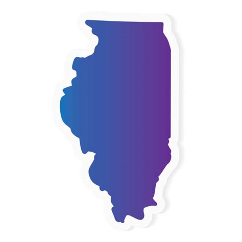 Silhouette Of Illinois State Outline Illustrations Royalty Free Vector