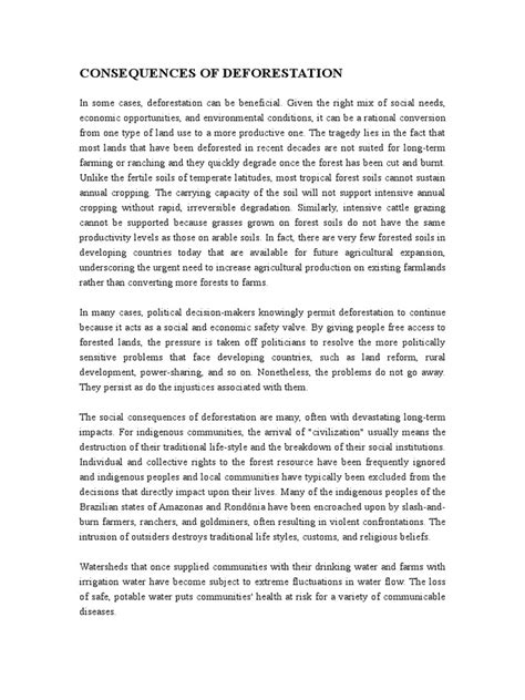 Pdf Consequences Of Deforestation Dokumentips