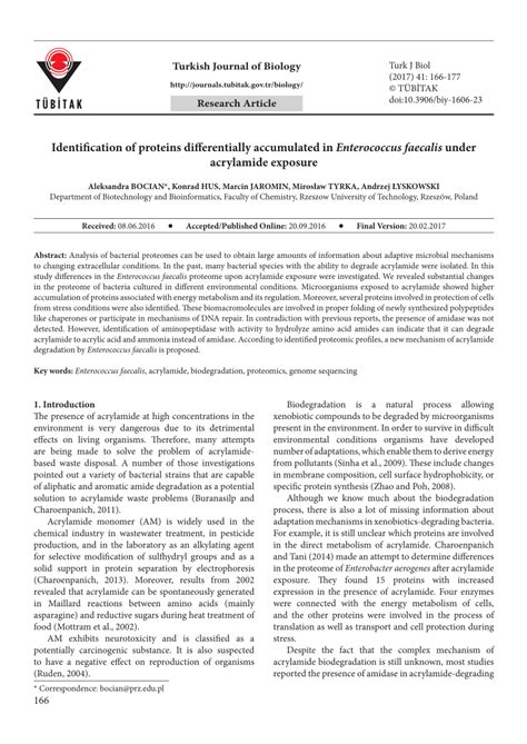 Pdf Identification Of Proteins Differentially Accumulated In Enterococcus Faecalis Under