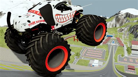 Mud Battle Insane Racing Jumps And Crashes Monster Mutt Beamng Drive Youtube