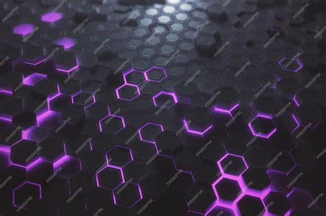 Premium Photo Purple Hexagon Background