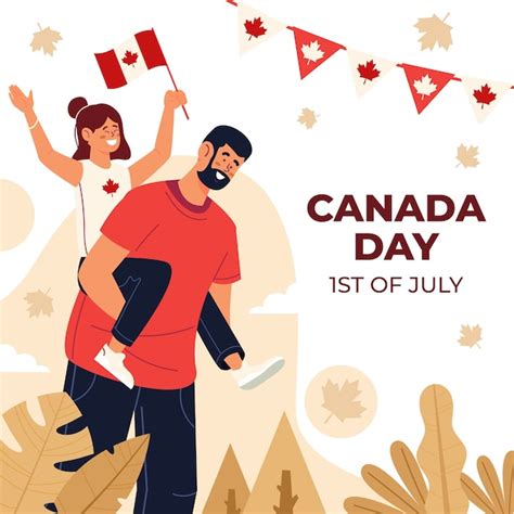Ilustración Plana Para La Celebración Del Día De Canadá Vector Gratis