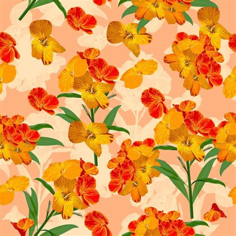 Premium Vector A Seamless Pattern Of Colorful Wallflowers Vector