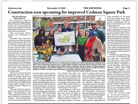 Codman Square Park Update Construction Will Begin In The Spring Summer