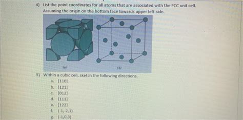 solved 4 list the point coordinates for all atoms that are