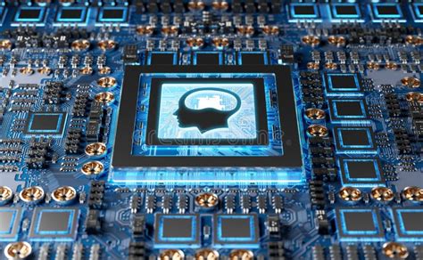 Artificial Intelligence In A Modern Gpu Card 3d Rendering Stock Illustration Illustration Of