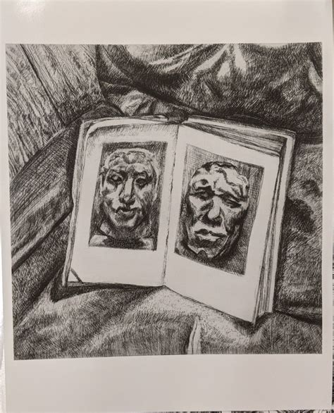 5 Photos Of Etchings By Lucien Freud From The Matthew Marks Gallery By