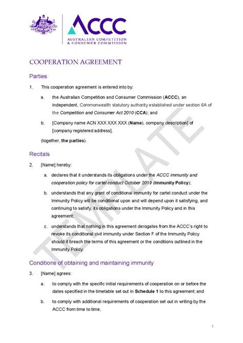 19 Cooperation Agreement Template Files Download Free Collection Files